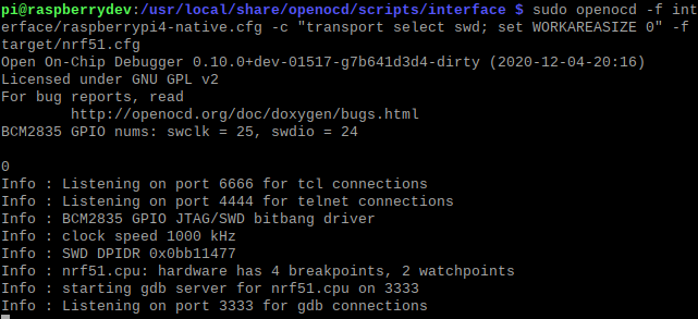 Connecting Raspberry Pi 4 to NRF51822 Bluetooth Chip using OpenOCD – Sysadmin Central